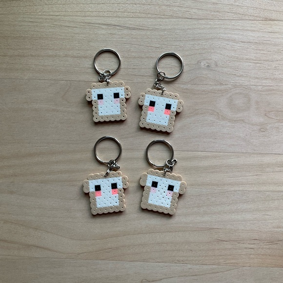 Accessories | Handmade Mini Toast Perler Bead Keychains | Poshmark